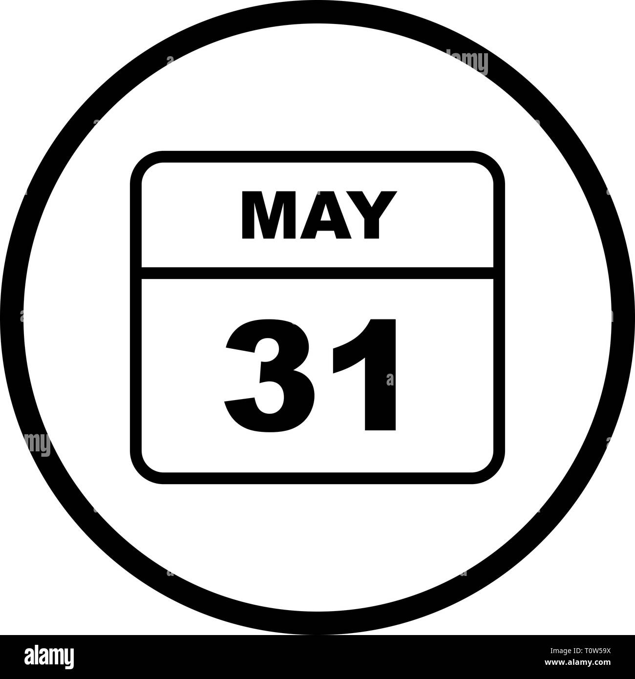 May 31st Date on a Single Day Calendar Stock Photo - Alamy