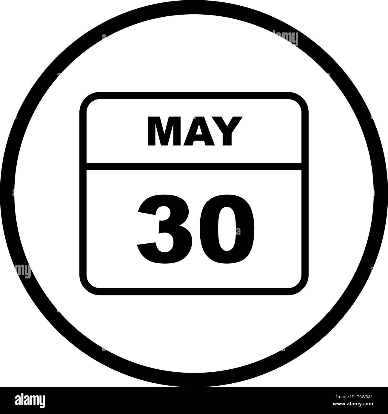May 30th Date on a Single Day Calendar Stock Photo - Alamy