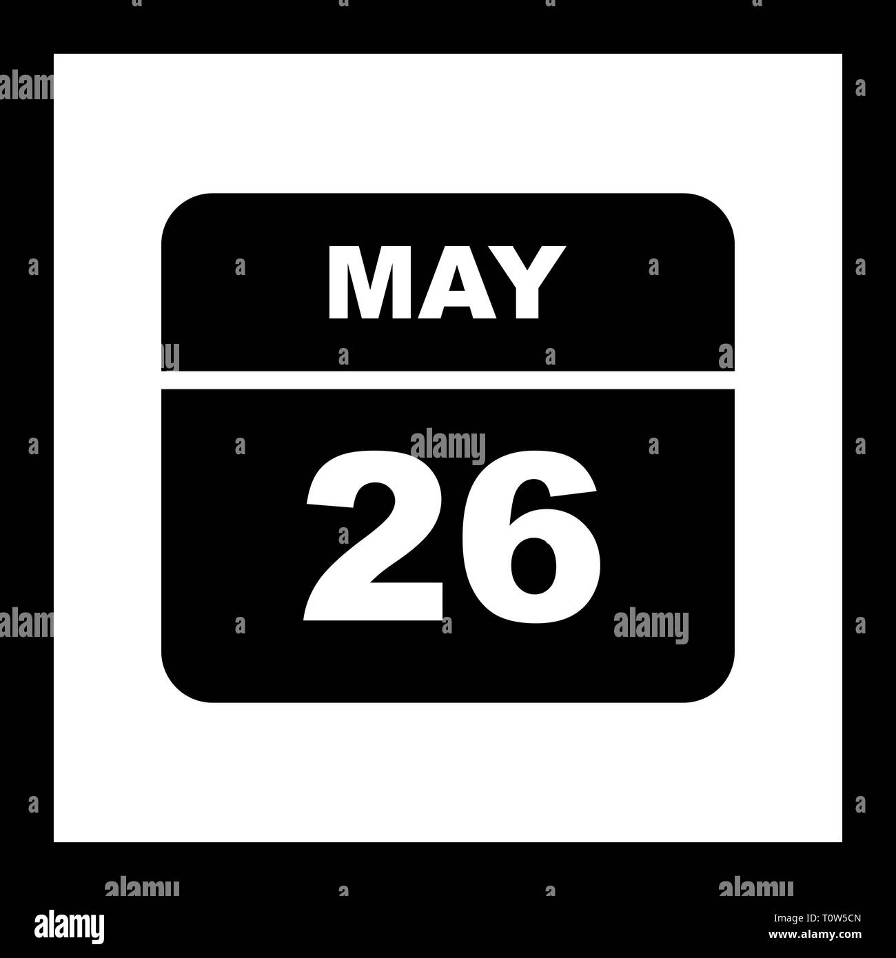 May 26th Date on a Single Day Calendar Stock Photo - Alamy
