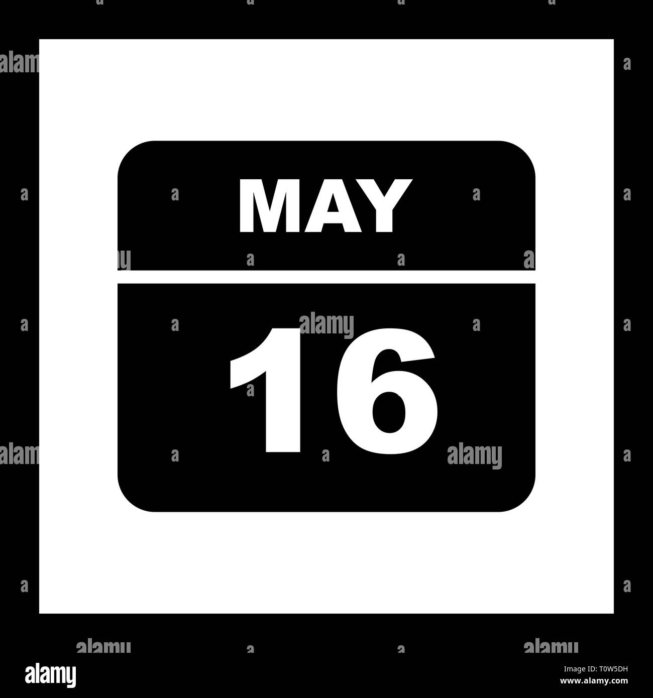 May 16th Date on a Single Day Calendar Stock Photo - Alamy
