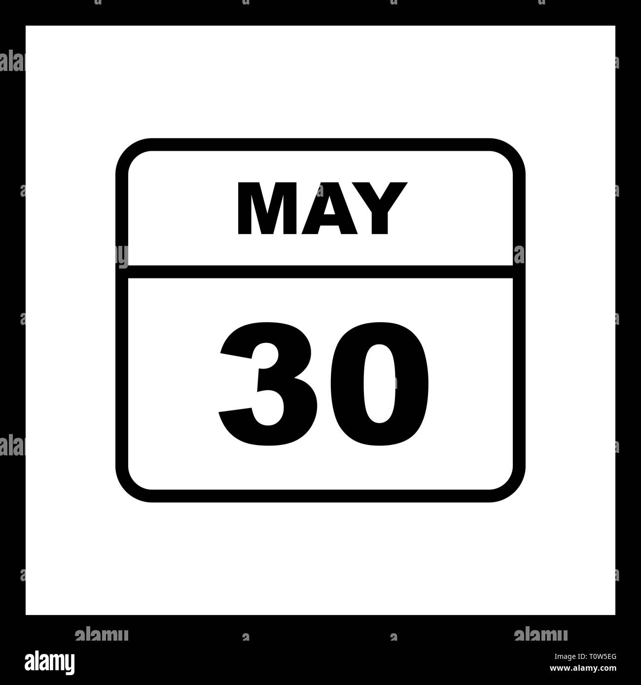 May 30th Date on a Single Day Calendar Stock Photo - Alamy