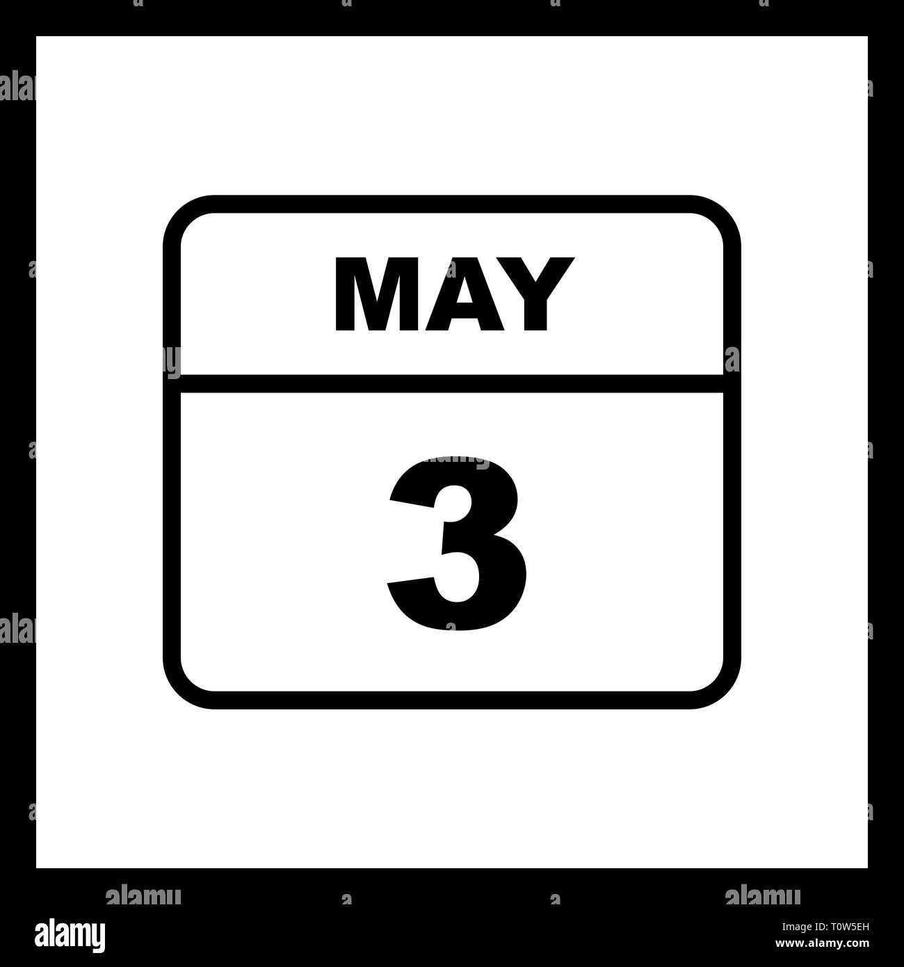 May 3rd Date on a Single Day Calendar Stock Photo - Alamy