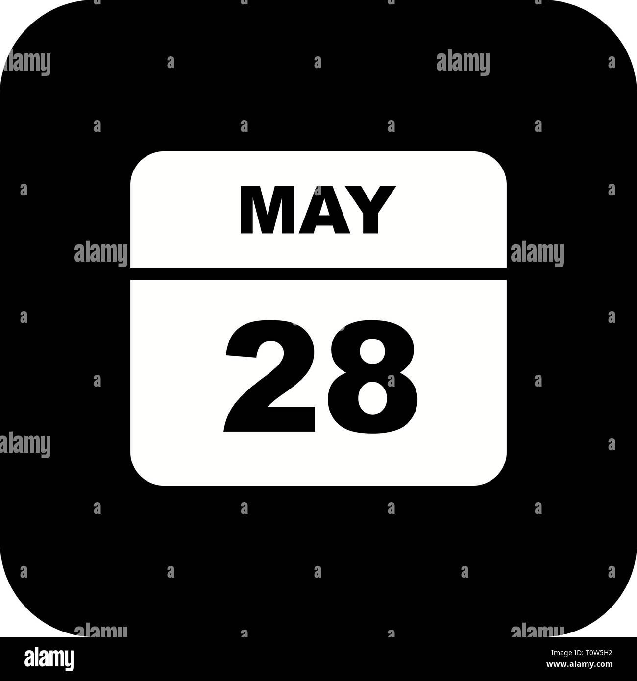 May 28th Date on a Single Day Calendar Stock Photo - Alamy