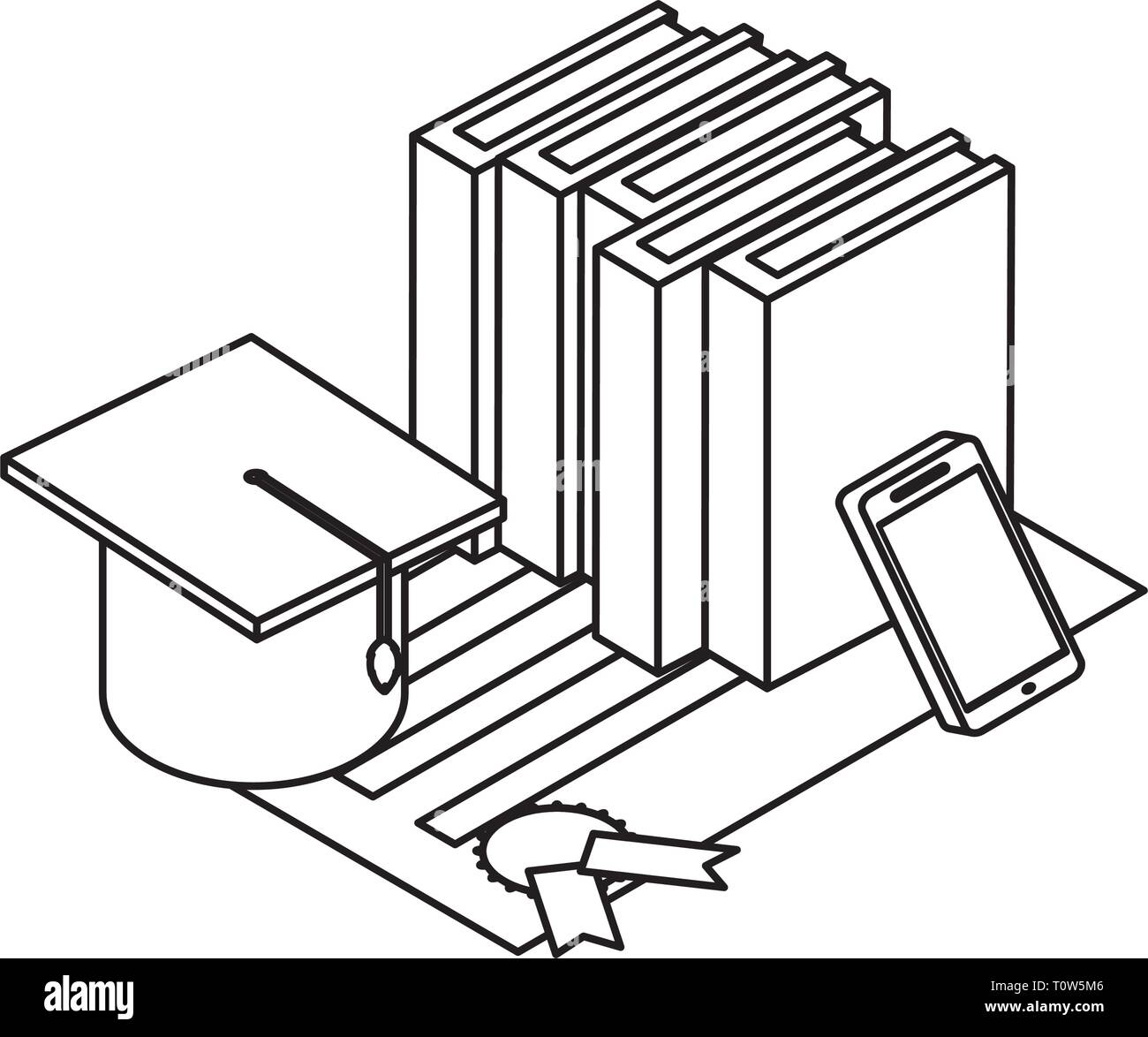 text book with smarphone vector illustration design Stock Vector Image ...