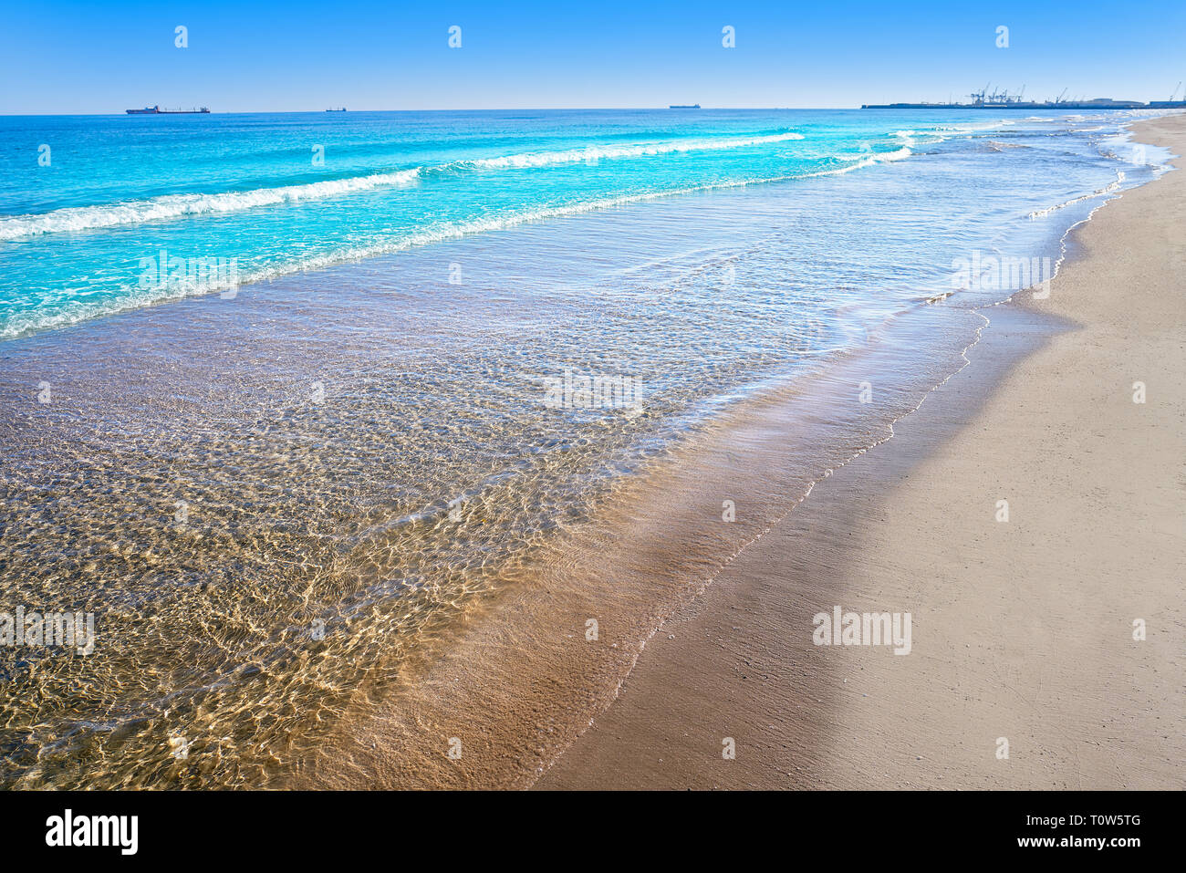 Gurugu beach in Grao de Castellon of Spain at Mediterranean sea Stock ...