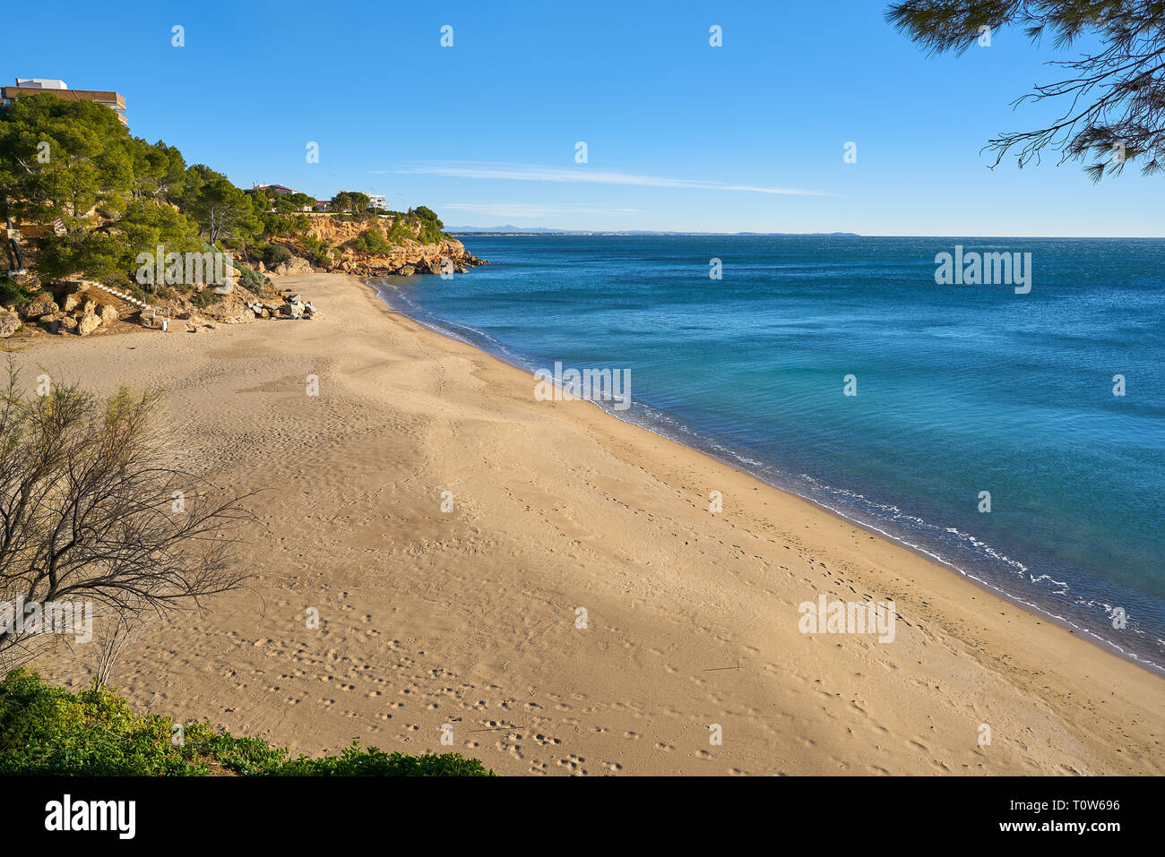 Cala Santa Fe beach playa in Miami Platja of Tarragona at costa Dorada ...