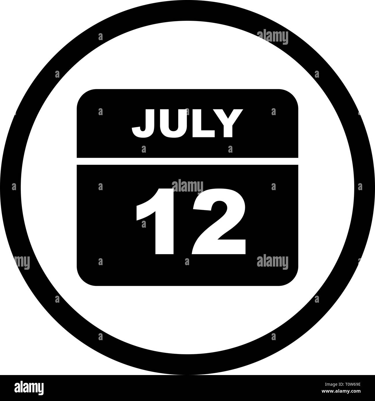 July 12th Date on a Single Day Calendar Stock Photo - Alamy