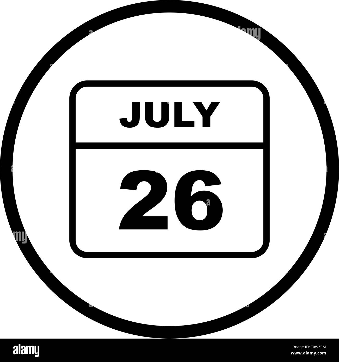 July 26th Date on a Single Day Calendar Stock Photo - Alamy