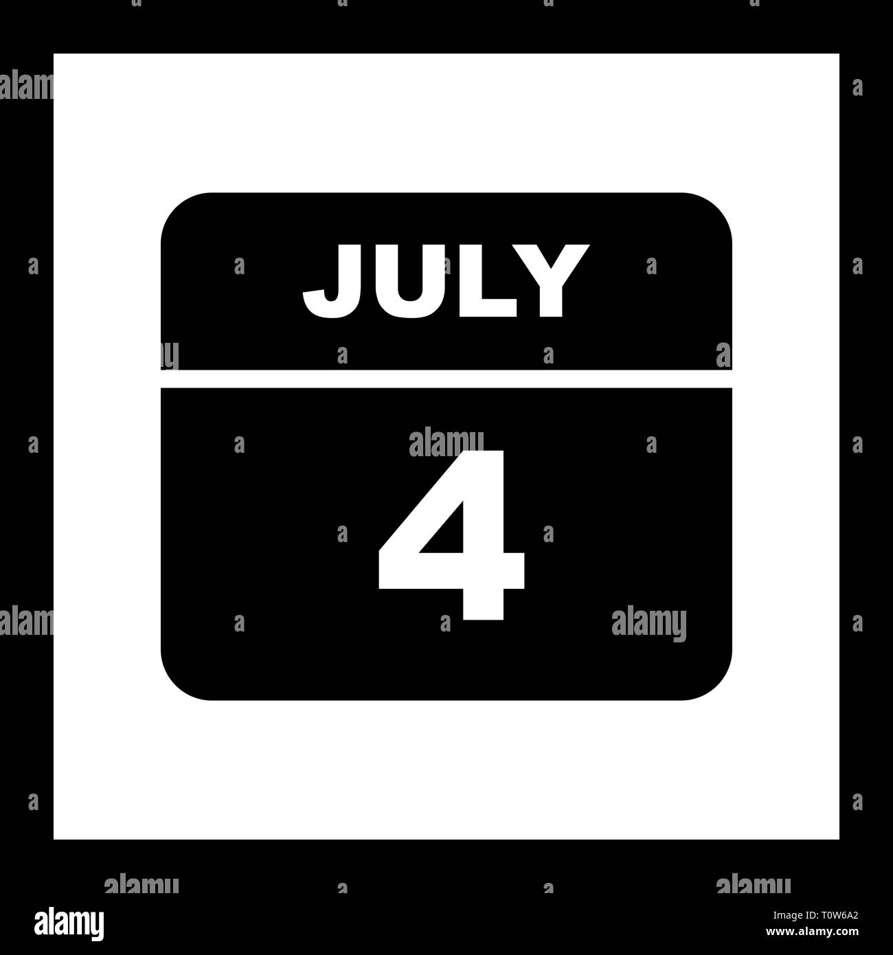 July 4th Date on a Single Day Calendar Stock Photo - Alamy