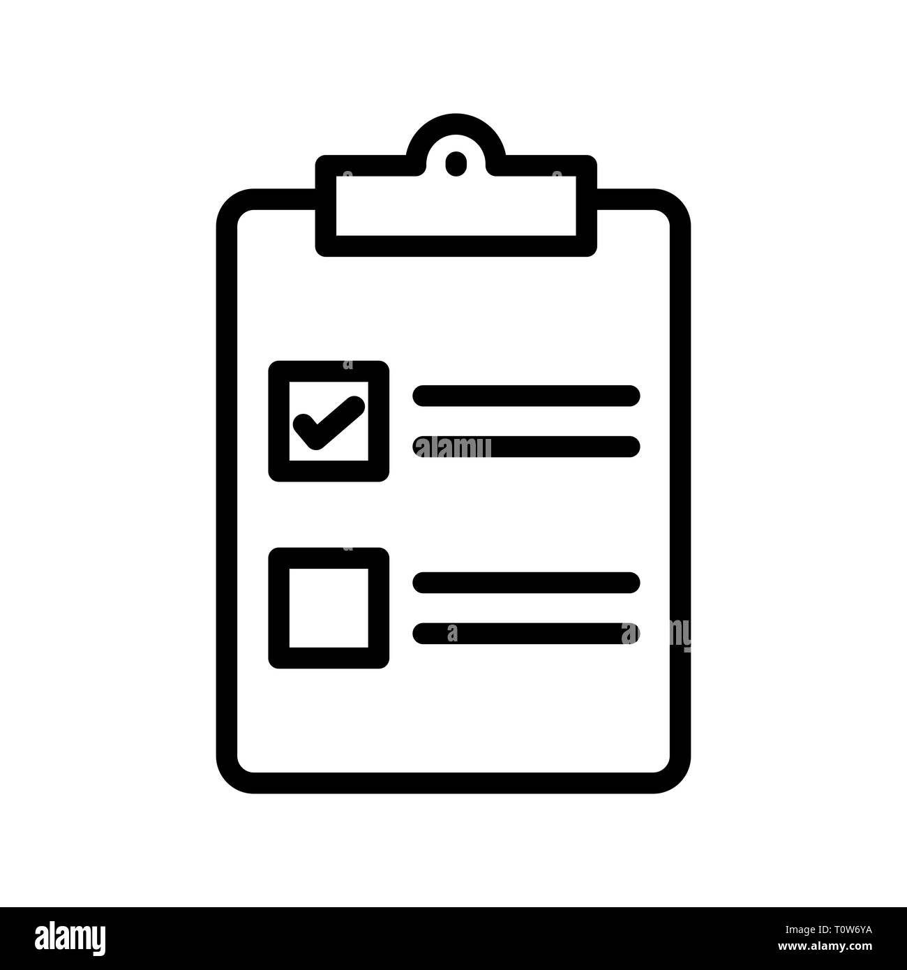 Illustration Checklist Icon Stock Photo - Alamy
