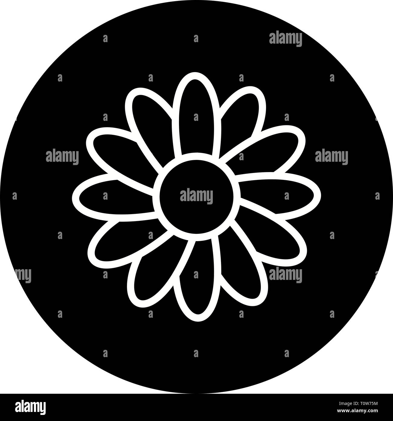 Illustration Daisy Icon Stock Photo - Alamy