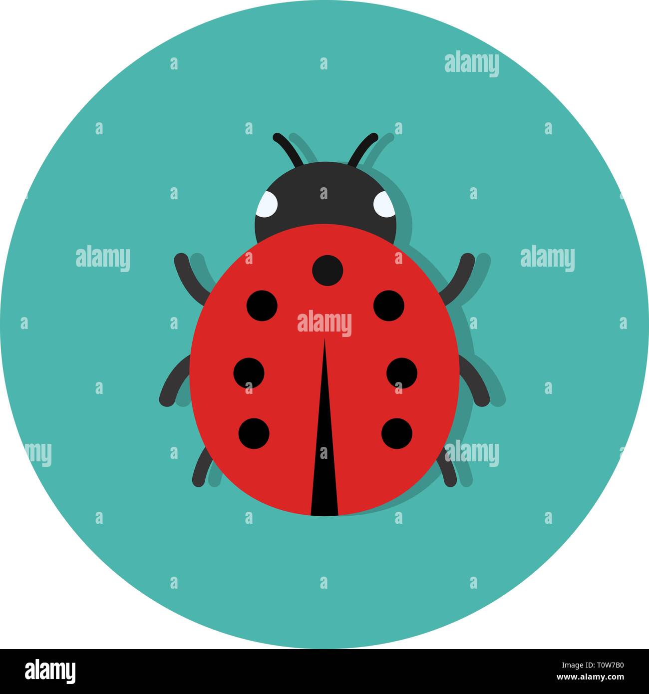 Illustration Lady Bug Icon Stock Photo - Alamy