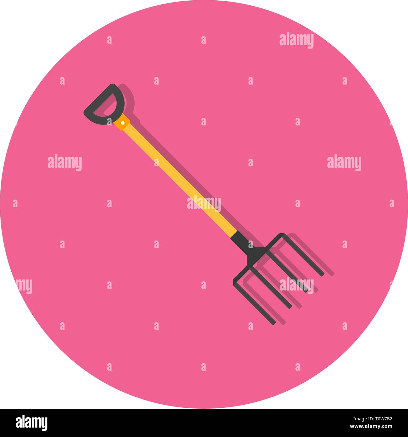 Illustration Garden Fork Icon Stock Photo - Alamy