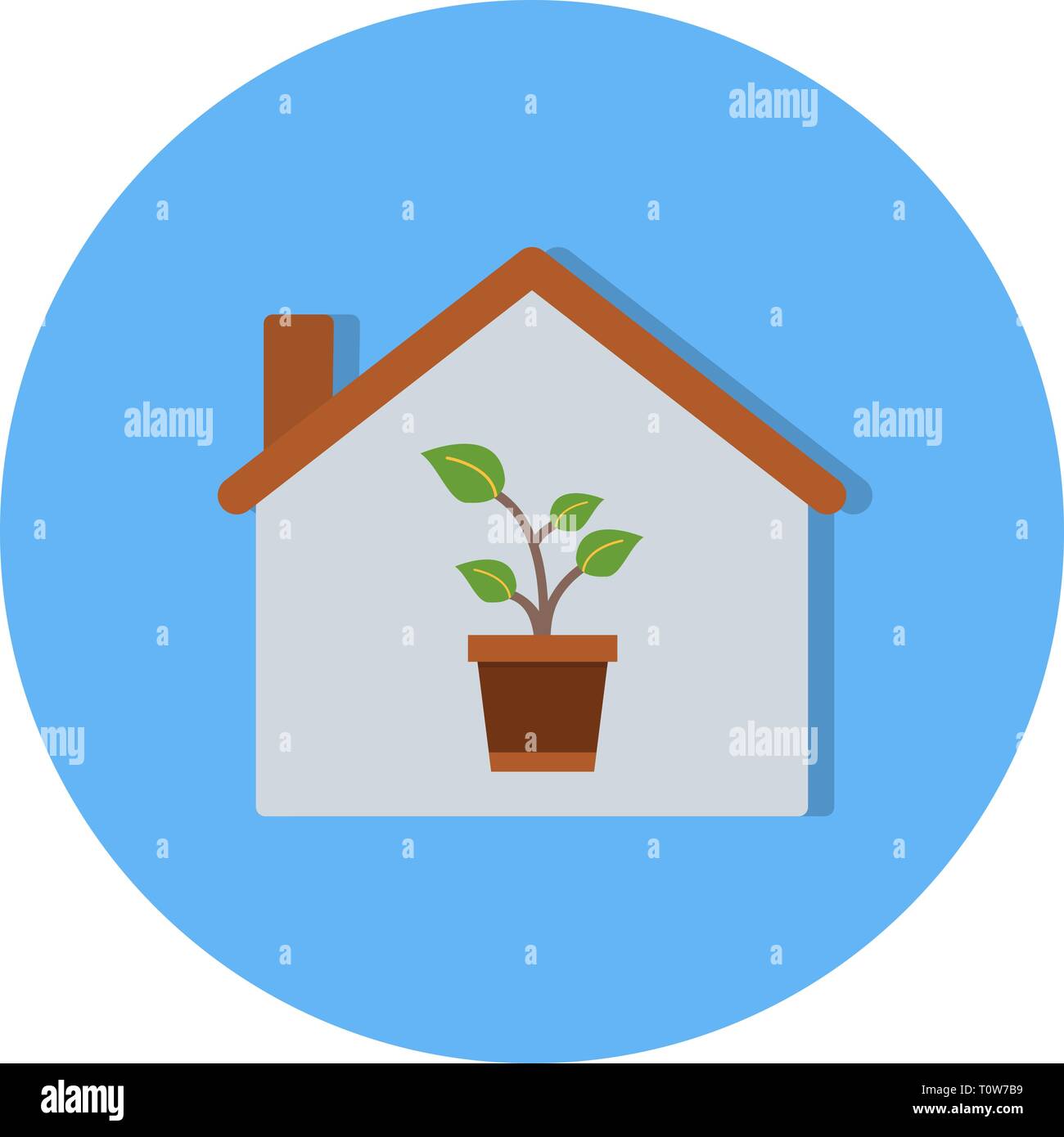 Illustration Plant House Icon Stock Photo - Alamy