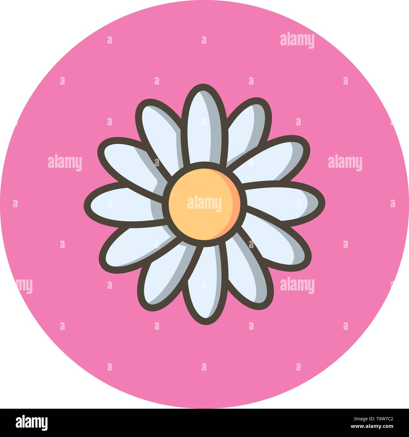 Illustration Daisy Icon Stock Photo - Alamy
