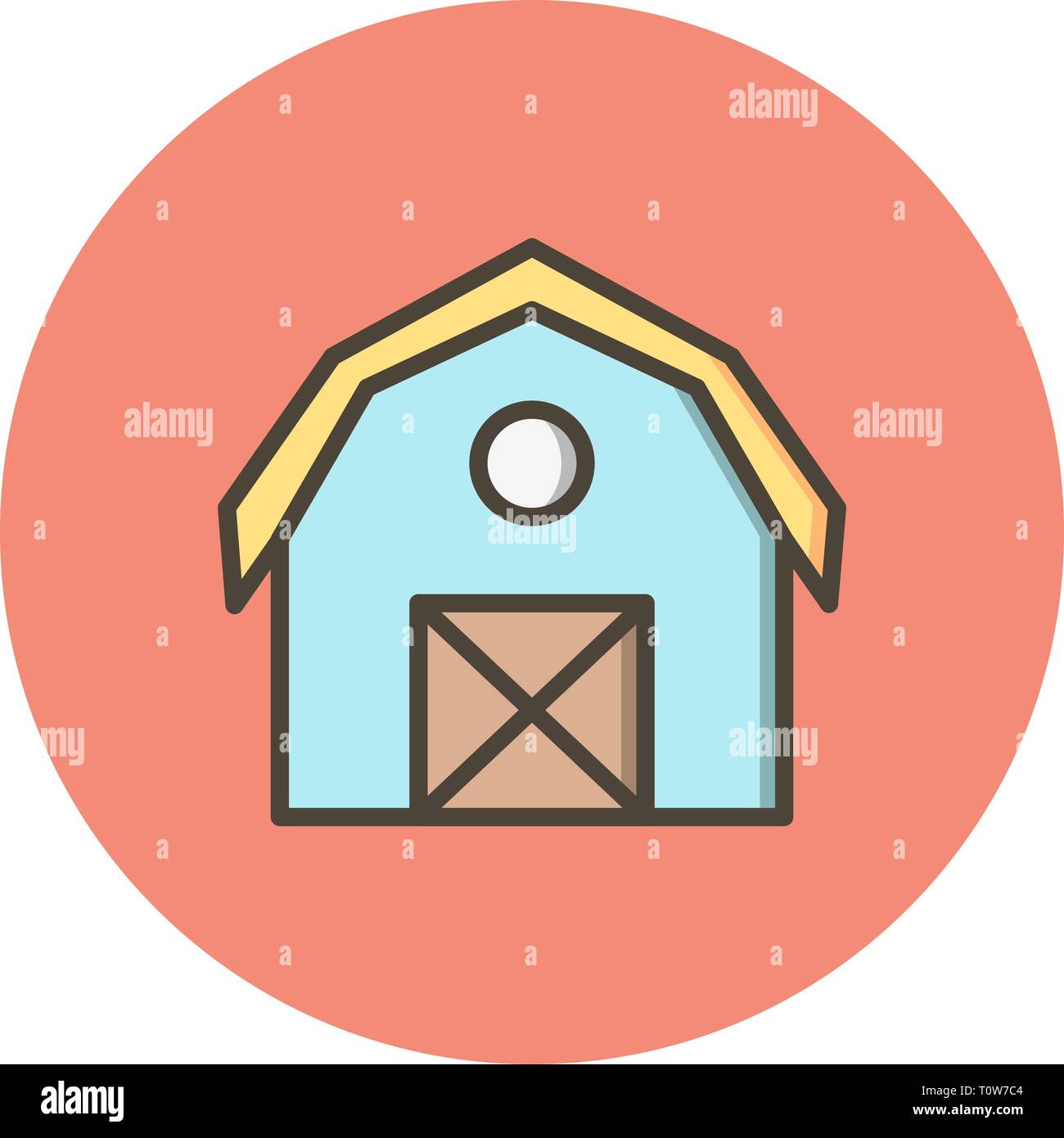 Illustration Barn Icon Stock Photo - Alamy
