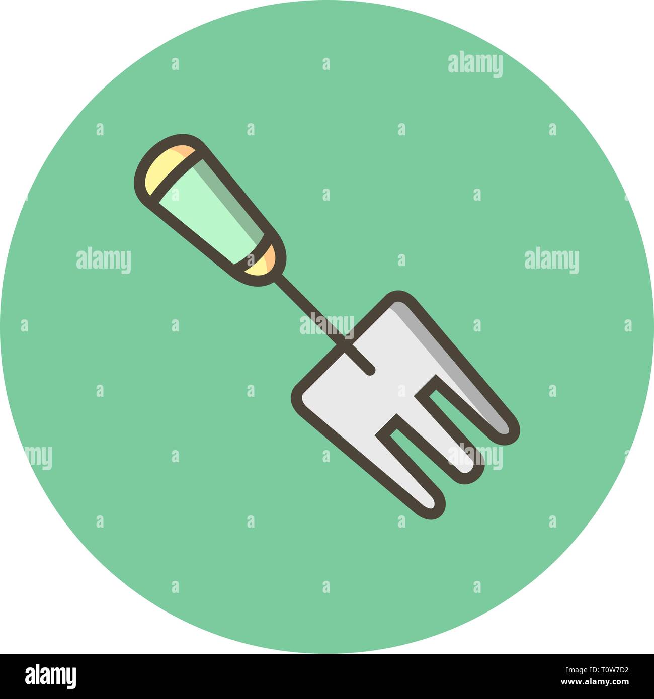 Illustration Garden Fork Icon Stock Photo - Alamy