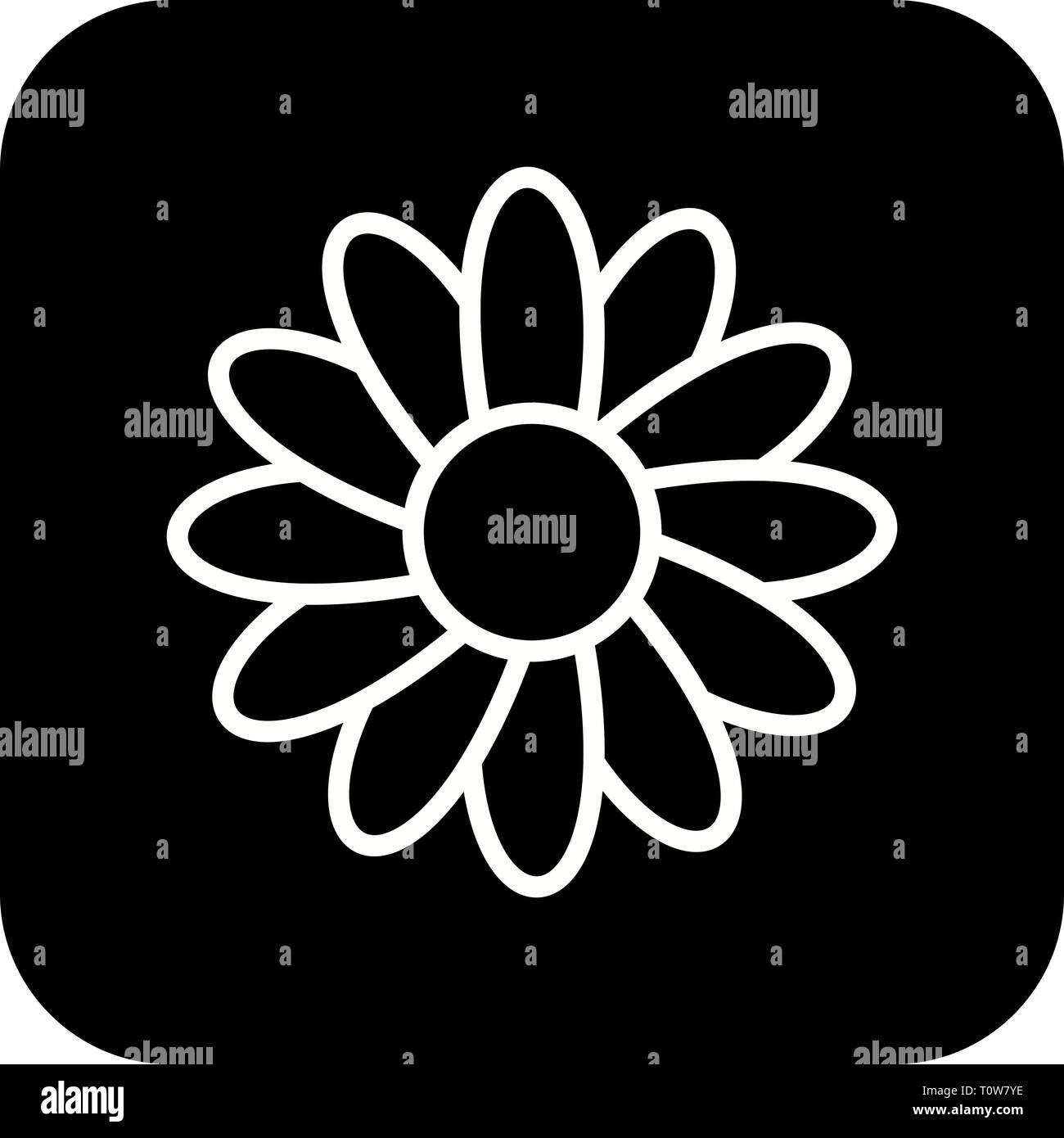 Illustration Daisy Icon Stock Photo - Alamy
