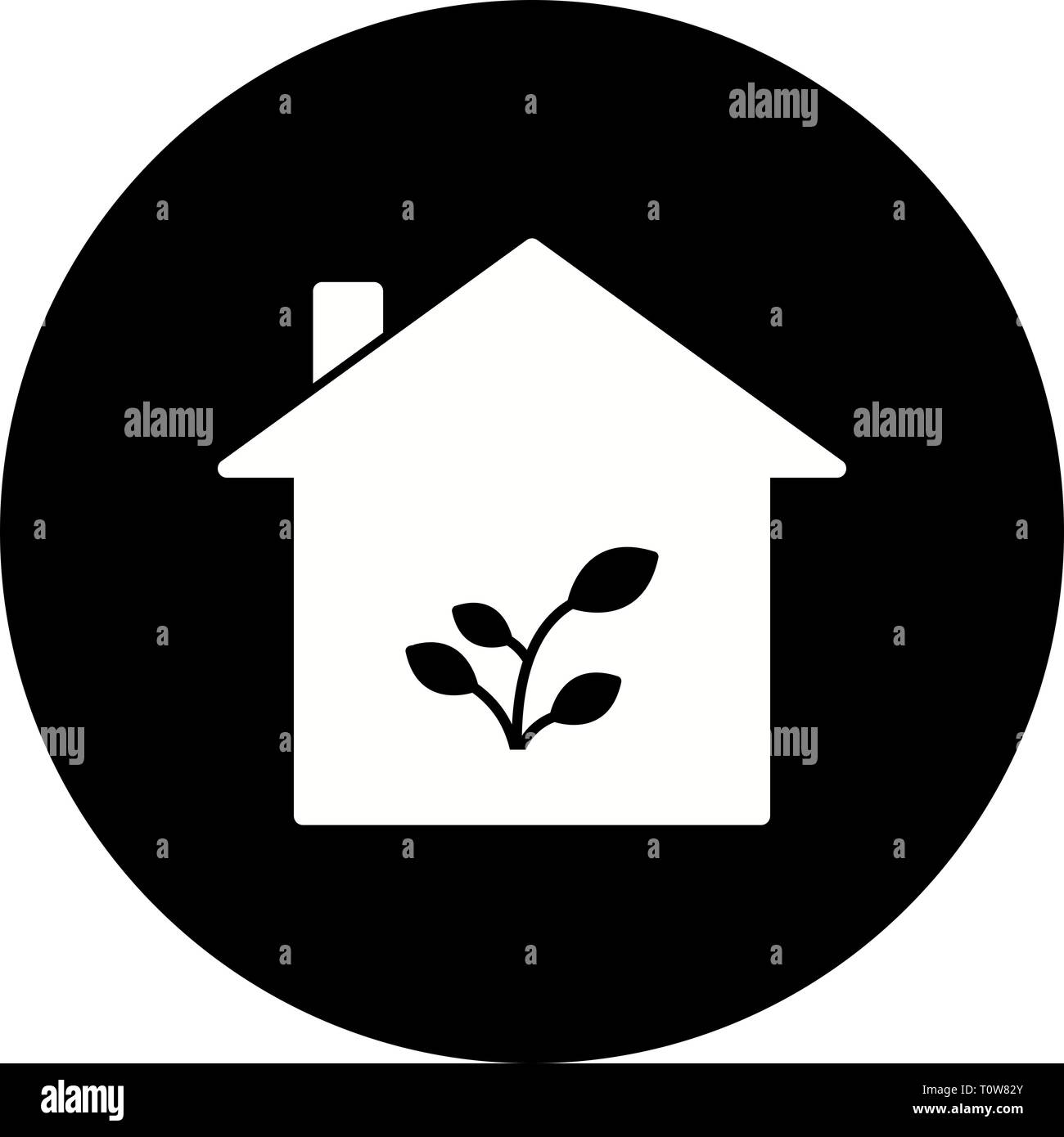Illustration Plant House Icon Stock Photo - Alamy