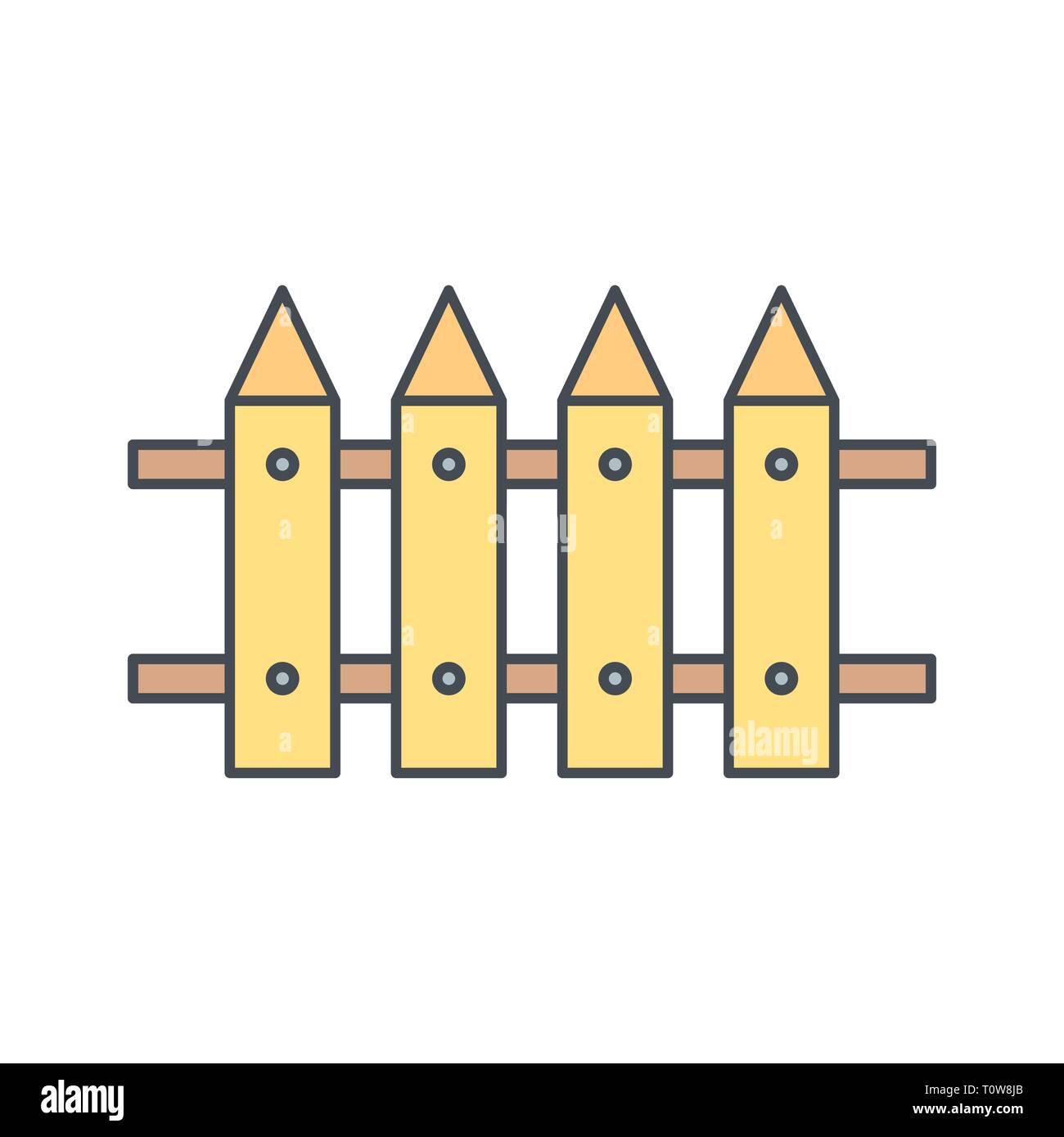 Illustration Fence Icon Stock Photo - Alamy