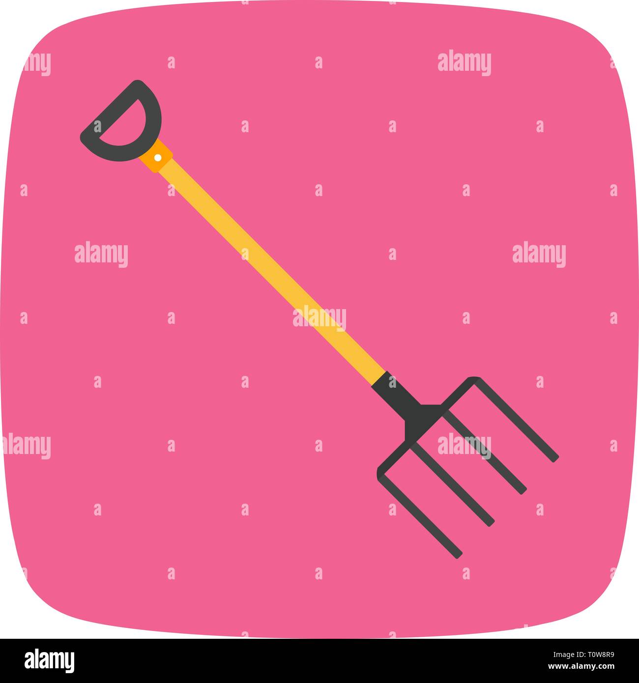 Illustration Garden Fork Icon Stock Photo - Alamy