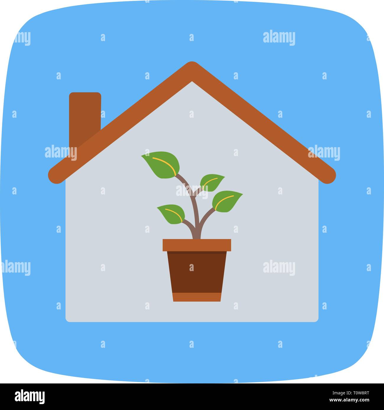 Illustration Plant House Icon Stock Photo - Alamy