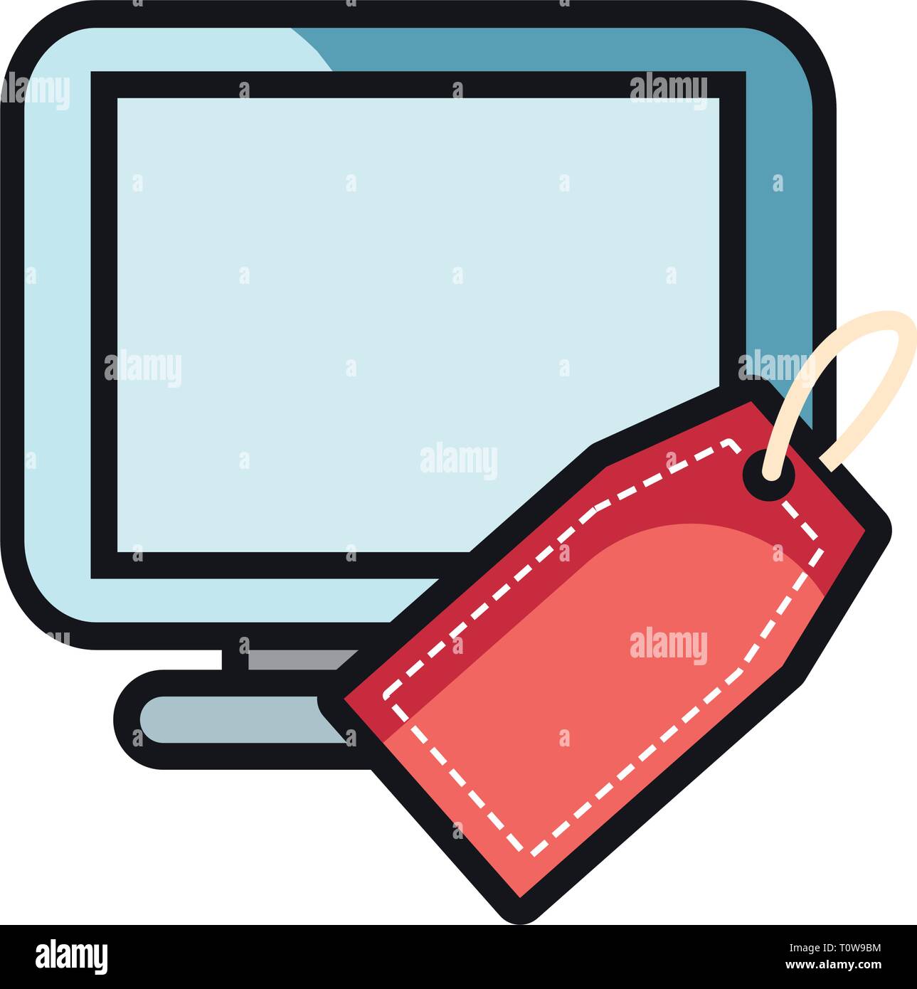 online shopping computer tag price vector illustration Stock Vector ...