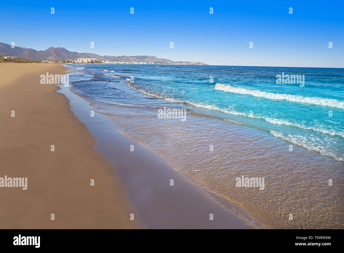 Serradal beach in Grao de Castellon of Spain at Mediterranean sea Stock ...