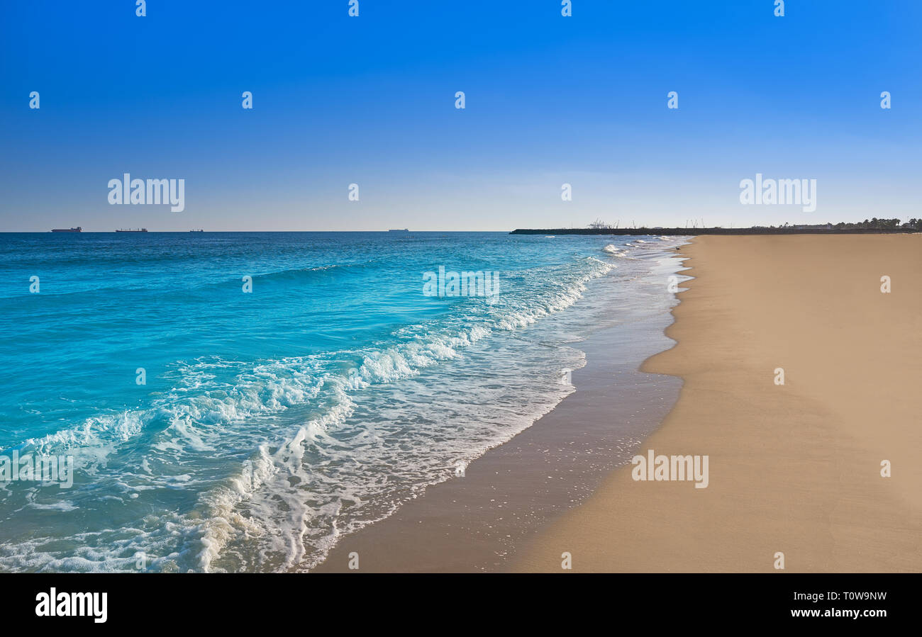 Serradal beach in Grao de Castellon of Spain at Mediterranean sea Stock ...