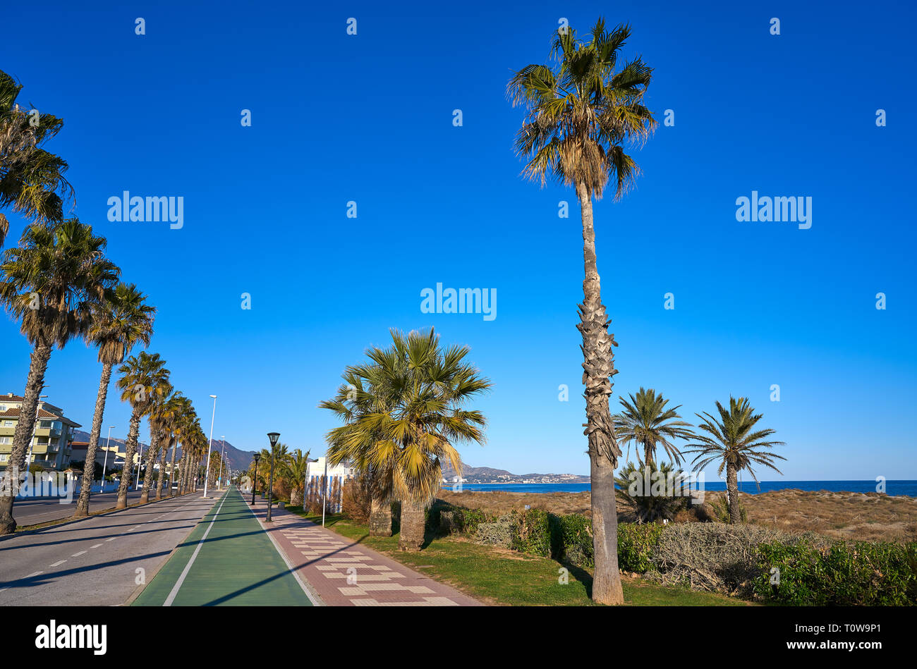 Serradal beach in Grao de Castellon of Spain at Mediterranean sea Stock ...
