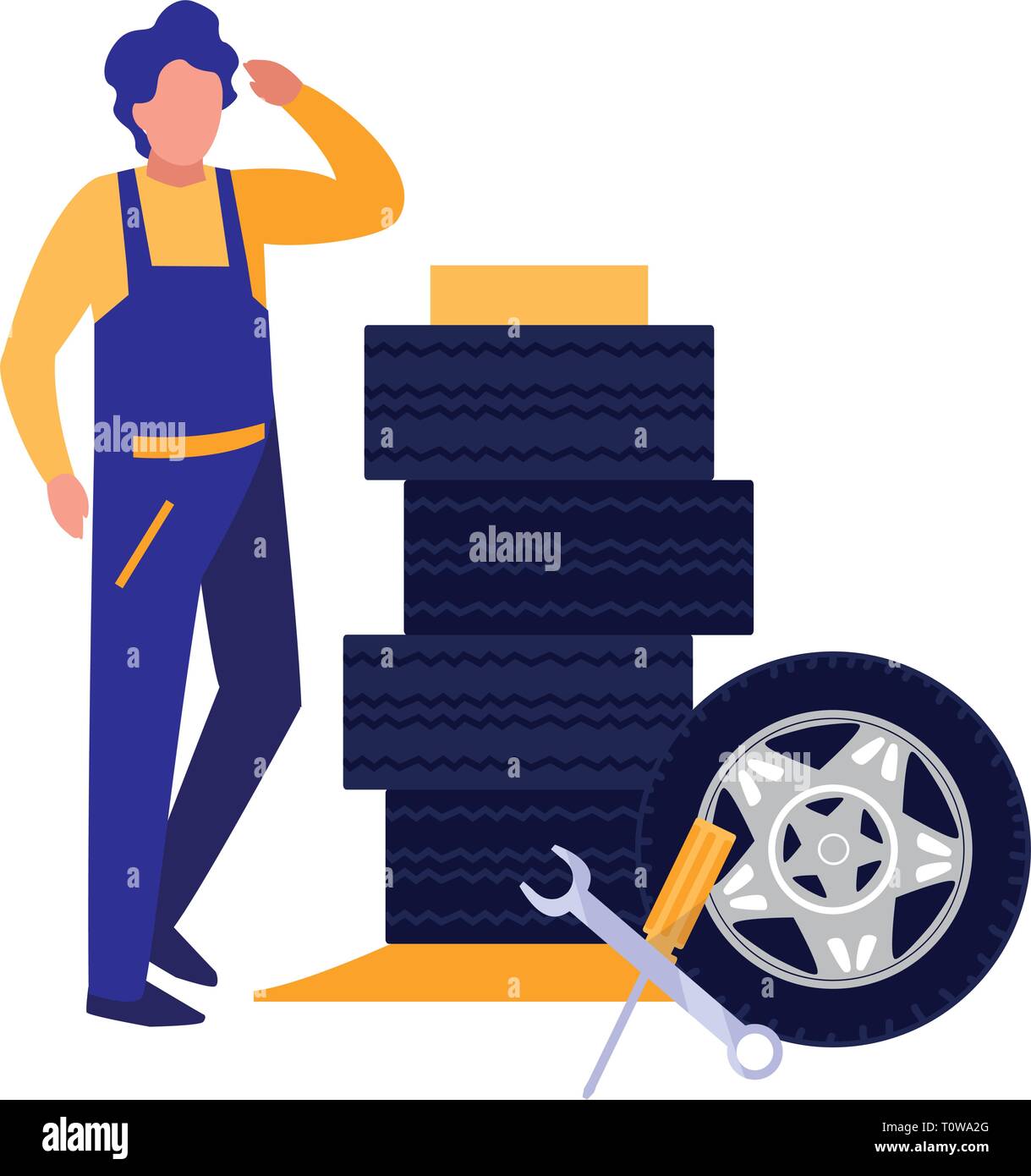 Cartoon illustration man workman pneumatic hi-res stock photography and ...