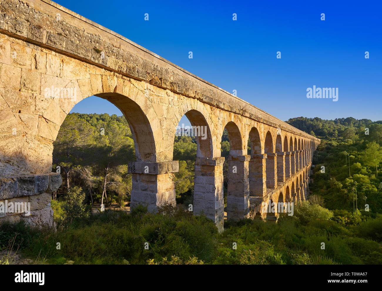 Aqueduct Les Ferreres o Pont del Diable in Tarragona of Catalonia Roman ...