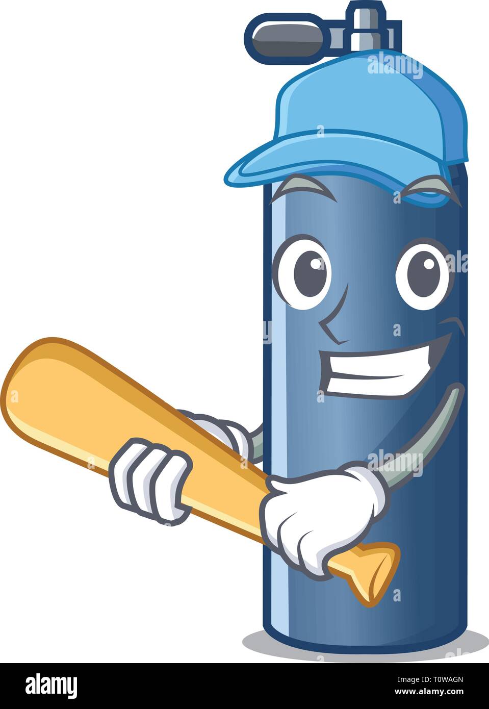 Playing baseball air tank diving in cartoon shape Stock Vector Image ...