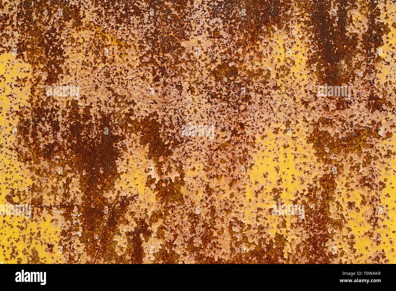 Texture of old metal close-up with rust marks and cracks of corrosion ...