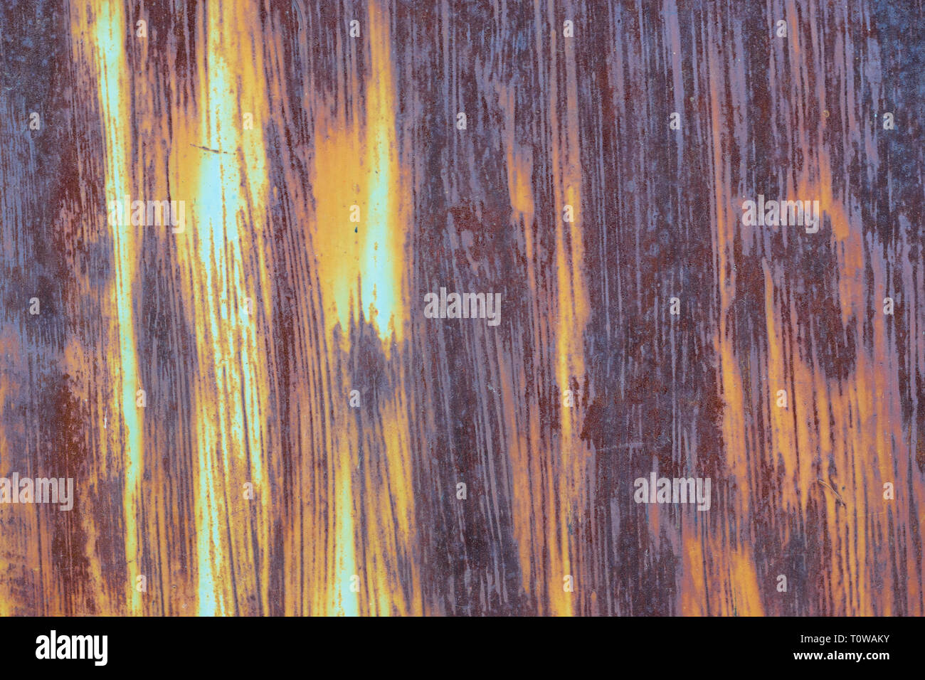 Texture of old metal close-up with rust marks and cracks of corrosion ...