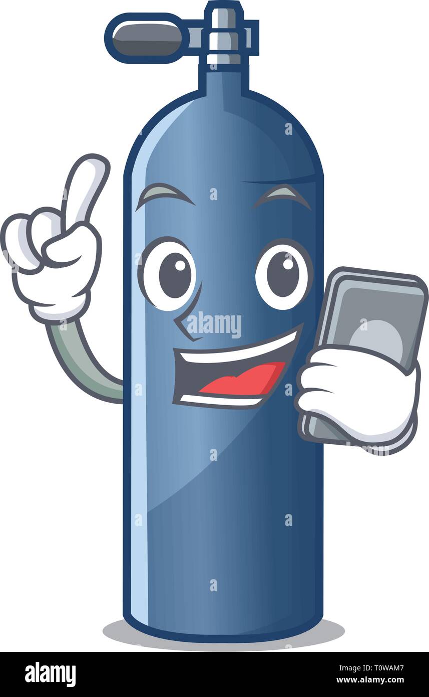 With phone air tank diving in cartoon shape Stock Vector Image & Art ...