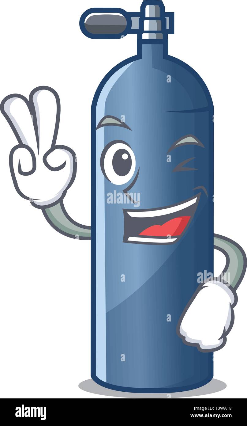 Two finger air tank diving isolated the mascot Stock Vector Image & Art ...