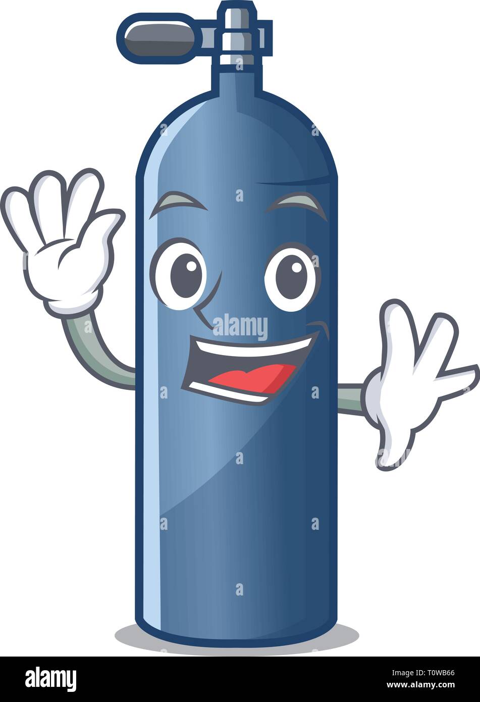 Waving air tank diving isolated the mascot Stock Vector Image & Art - Alamy