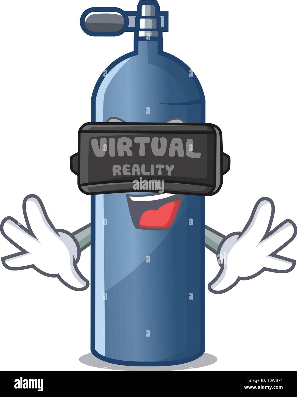 Virtual reality miniature air tank diving character shape Stock Vector ...