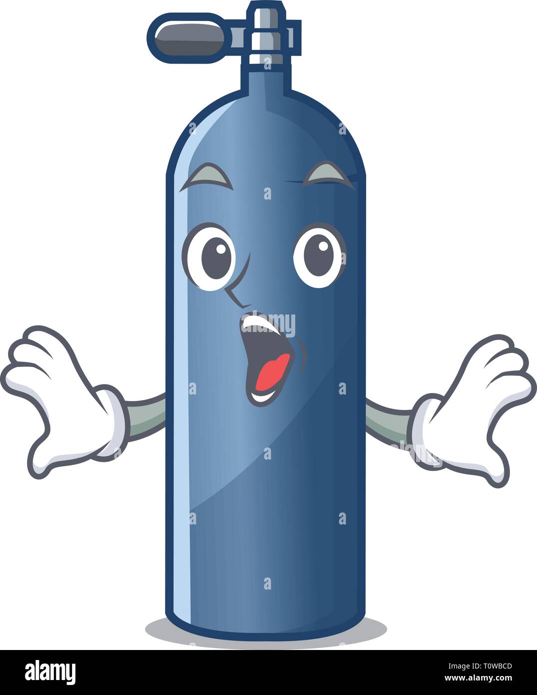 Surprised miniature air tank diving character shape Stock Vector Image ...