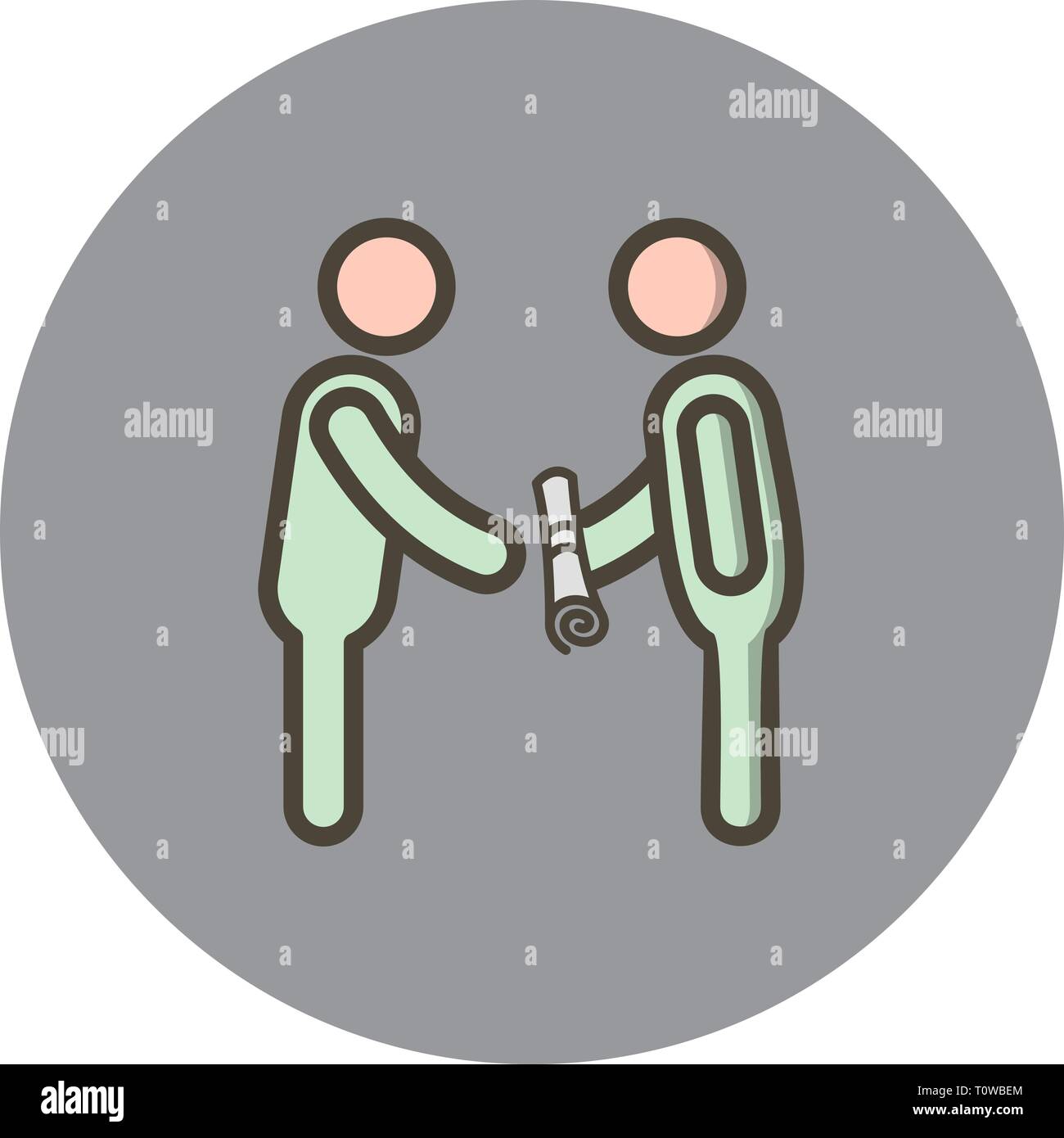 Illustration Getting Degree Icon Stock Photo - Alamy