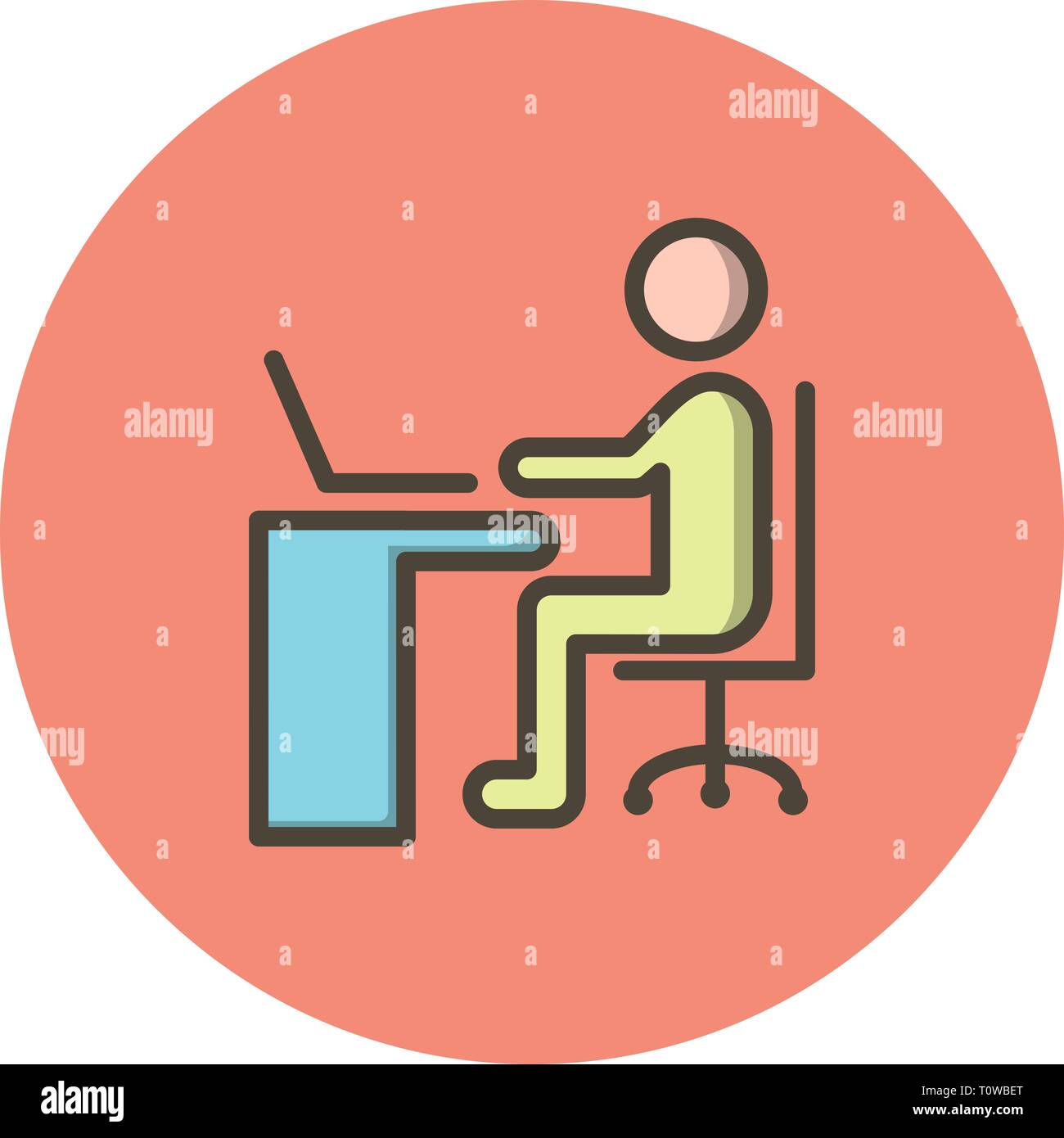 Illustration Using Laptop Icon Stock Photo - Alamy