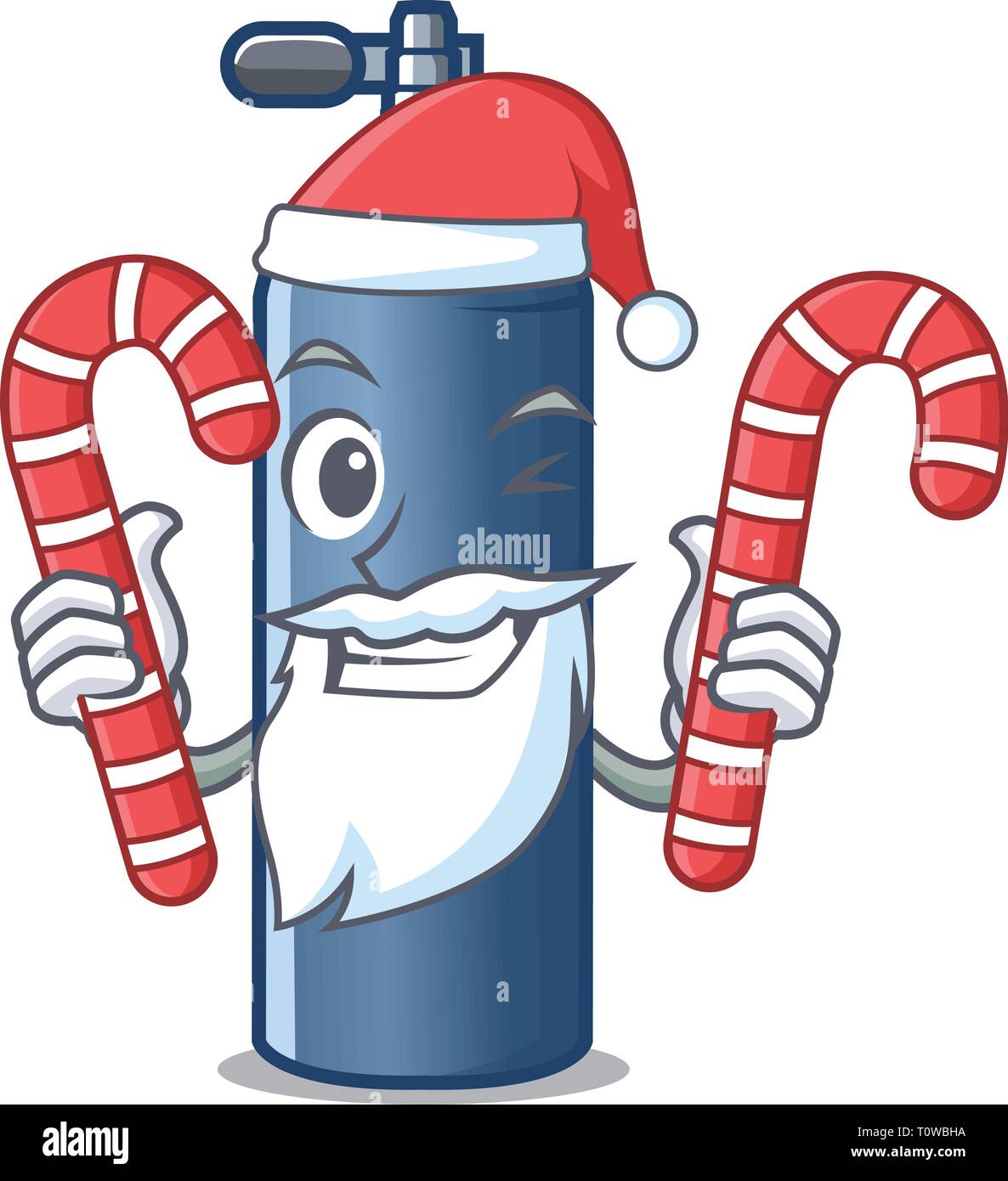 Santa with candy toy air tank diving cartoon shape Stock Vector Image ...