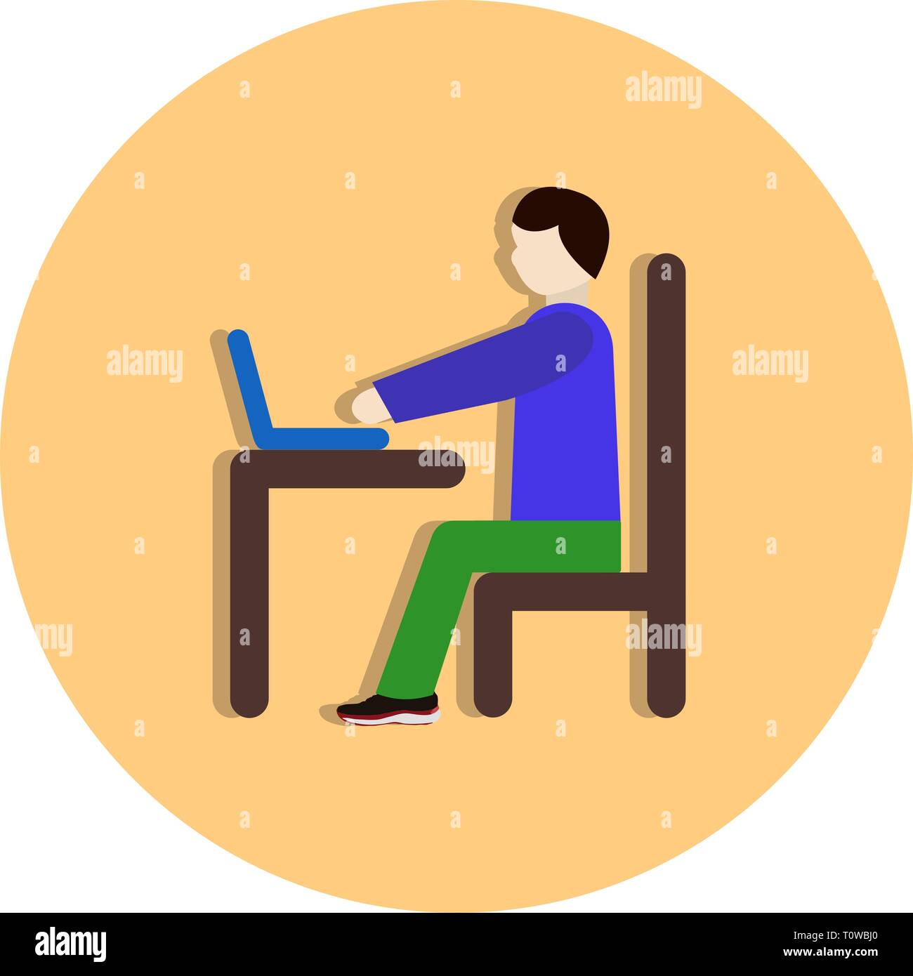 Illustration Using Laptop Icon Stock Photo - Alamy