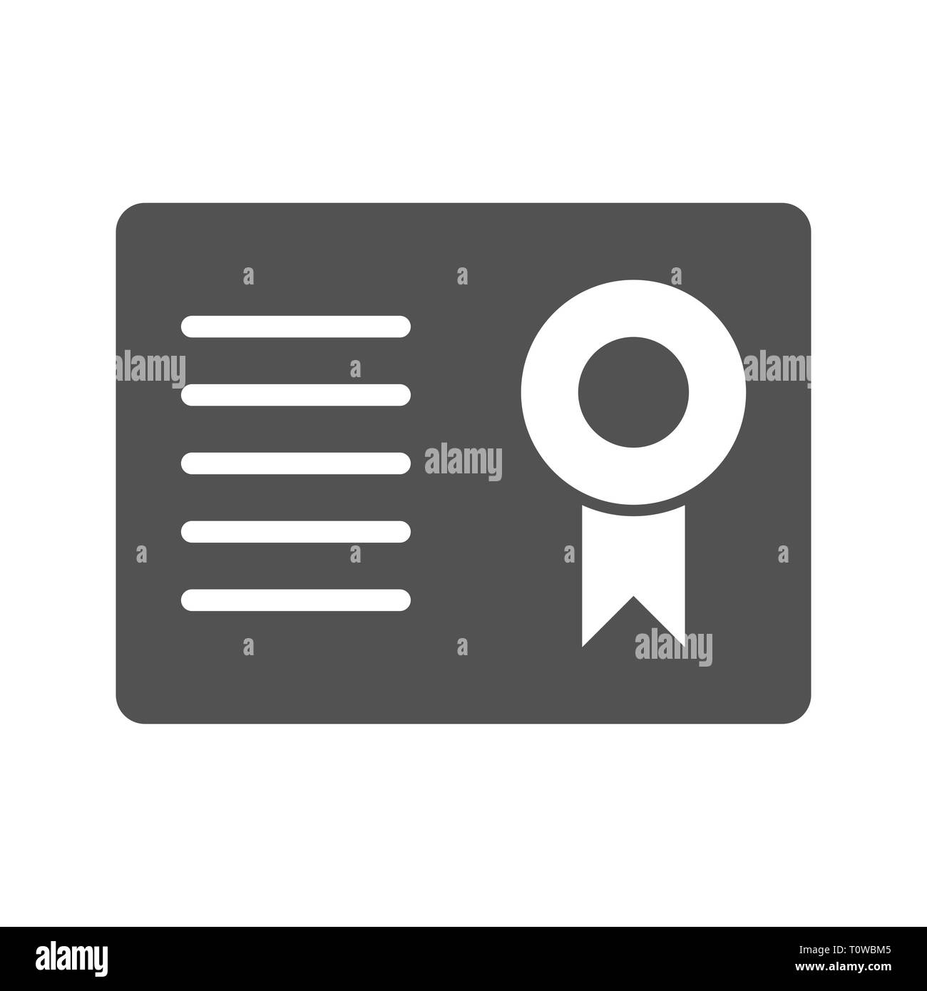 Illustration Certificate Vector Icon Stock Photo - Alamy