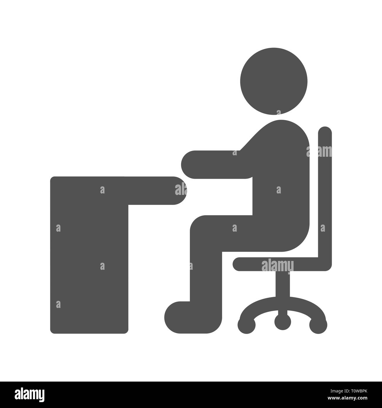 Illustration Sitting on Desk Icon Stock Photo - Alamy