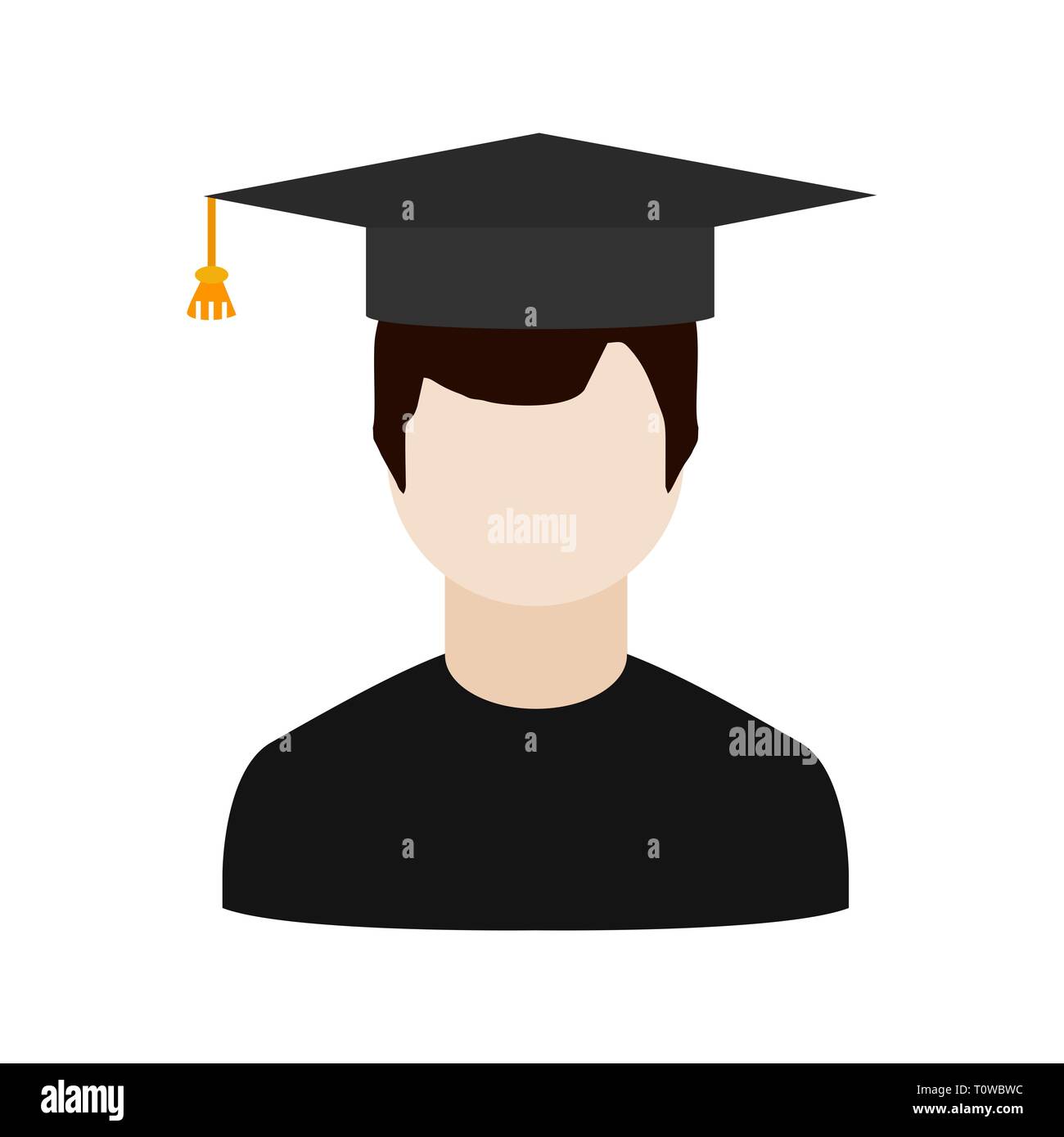 Illustration Male Student Icon Stock Photo - Alamy
