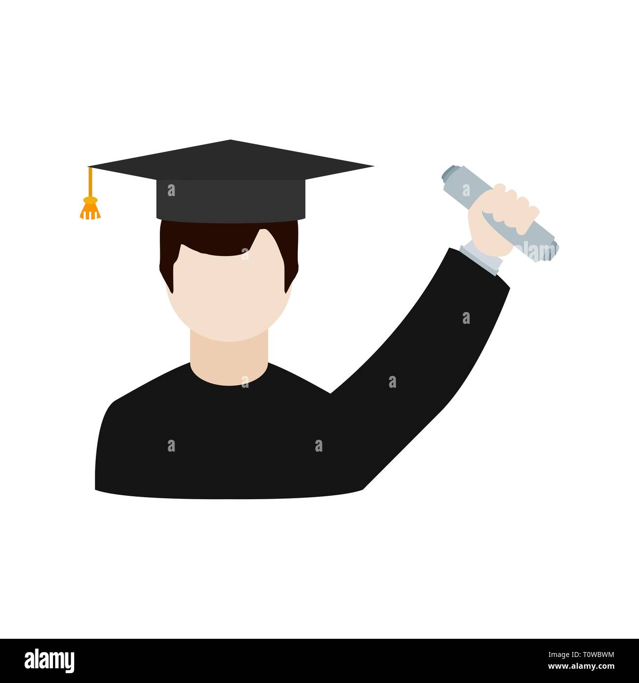 Illustration Getting Degree Icon Stock Photo - Alamy