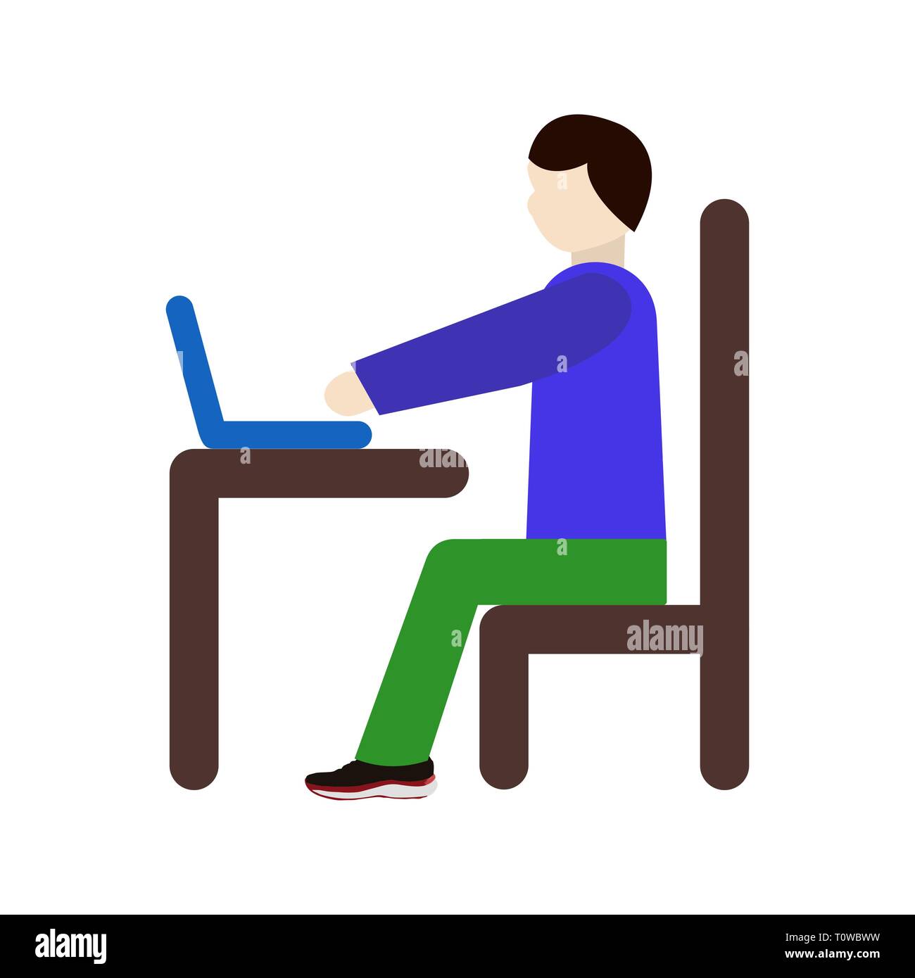 Vector Using Laptop Icon Stock Photo - Alamy