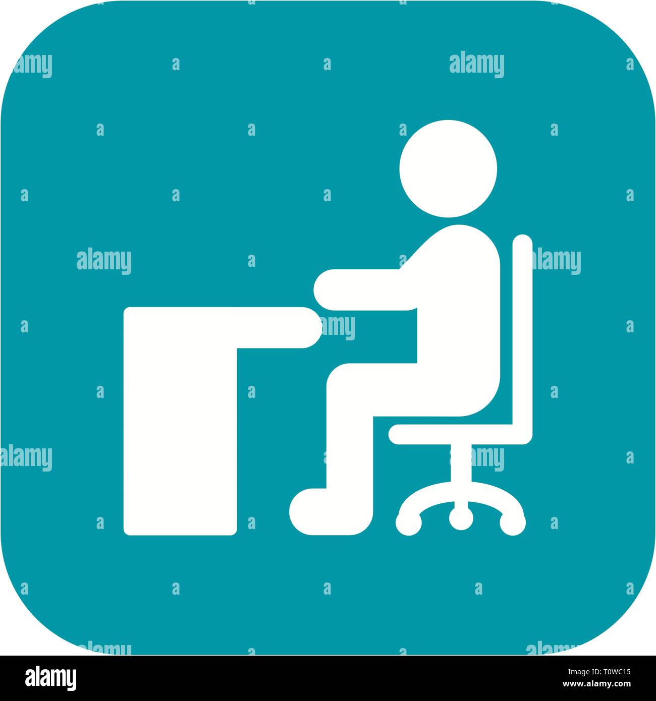 Illustration Sitting on Desk Icon Stock Photo - Alamy